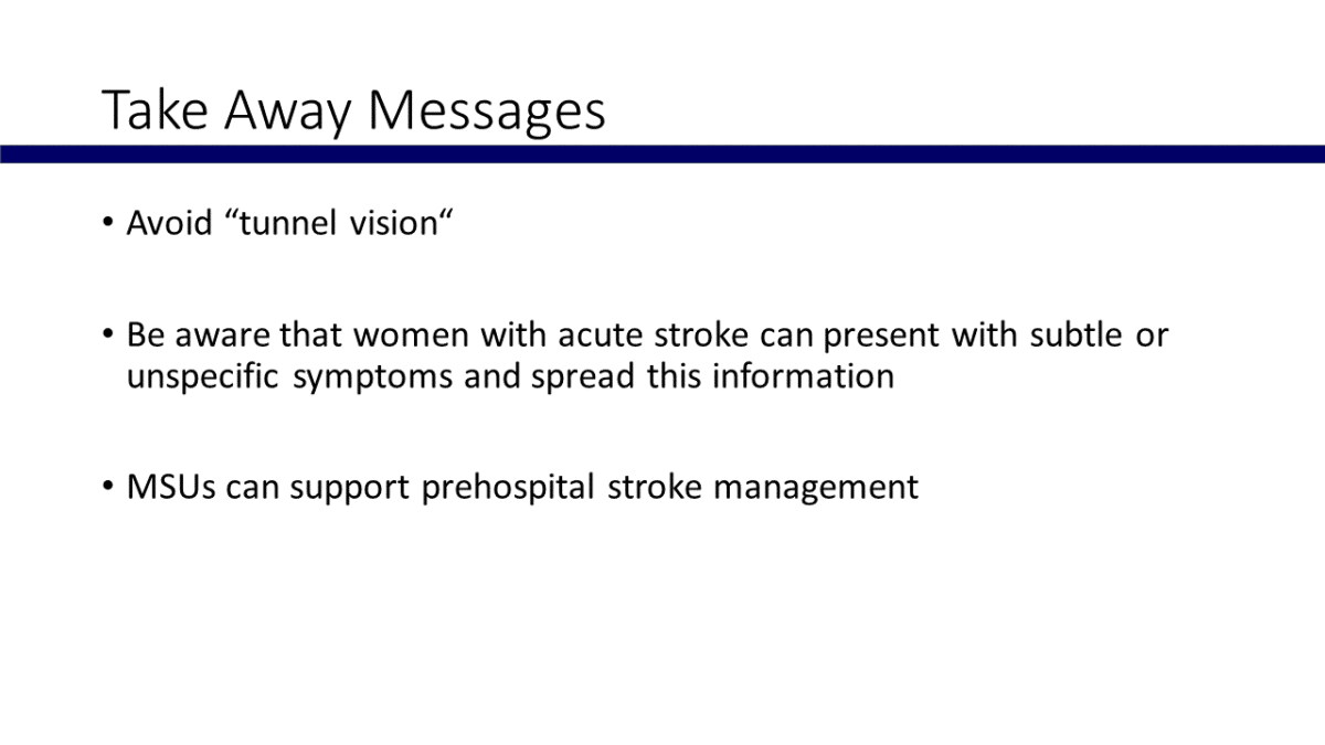Take Away Messages - World Stroke Academy